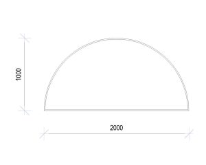 Custom Arched Mirror 2000x1000 - Architectural Supplies