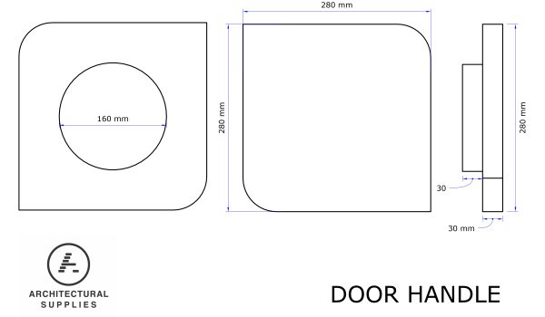 Entrance Door Handle Curved - Architectural Supplies